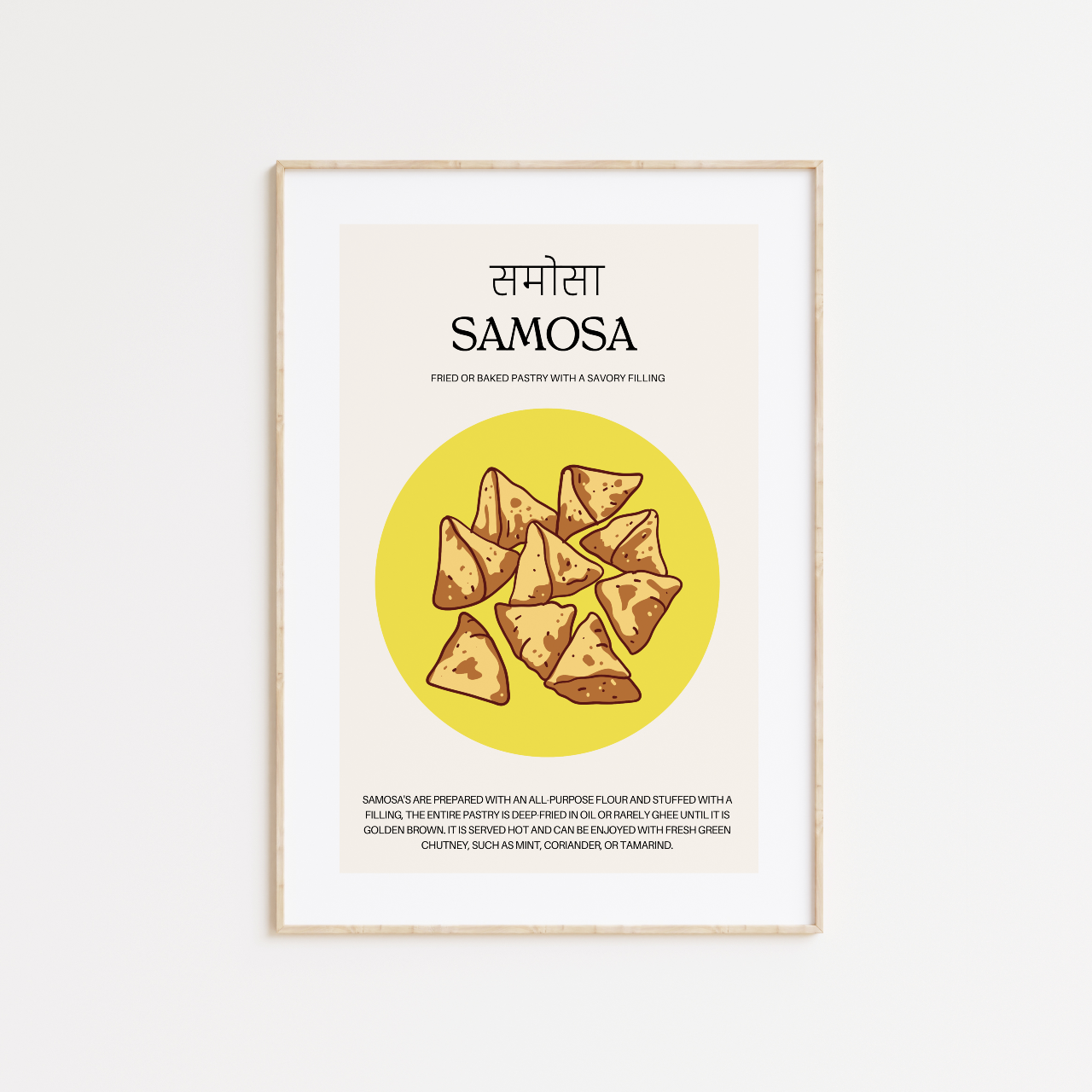 Samosa Poster Print | Desi Wall Decor | wordot.co – wordotco
